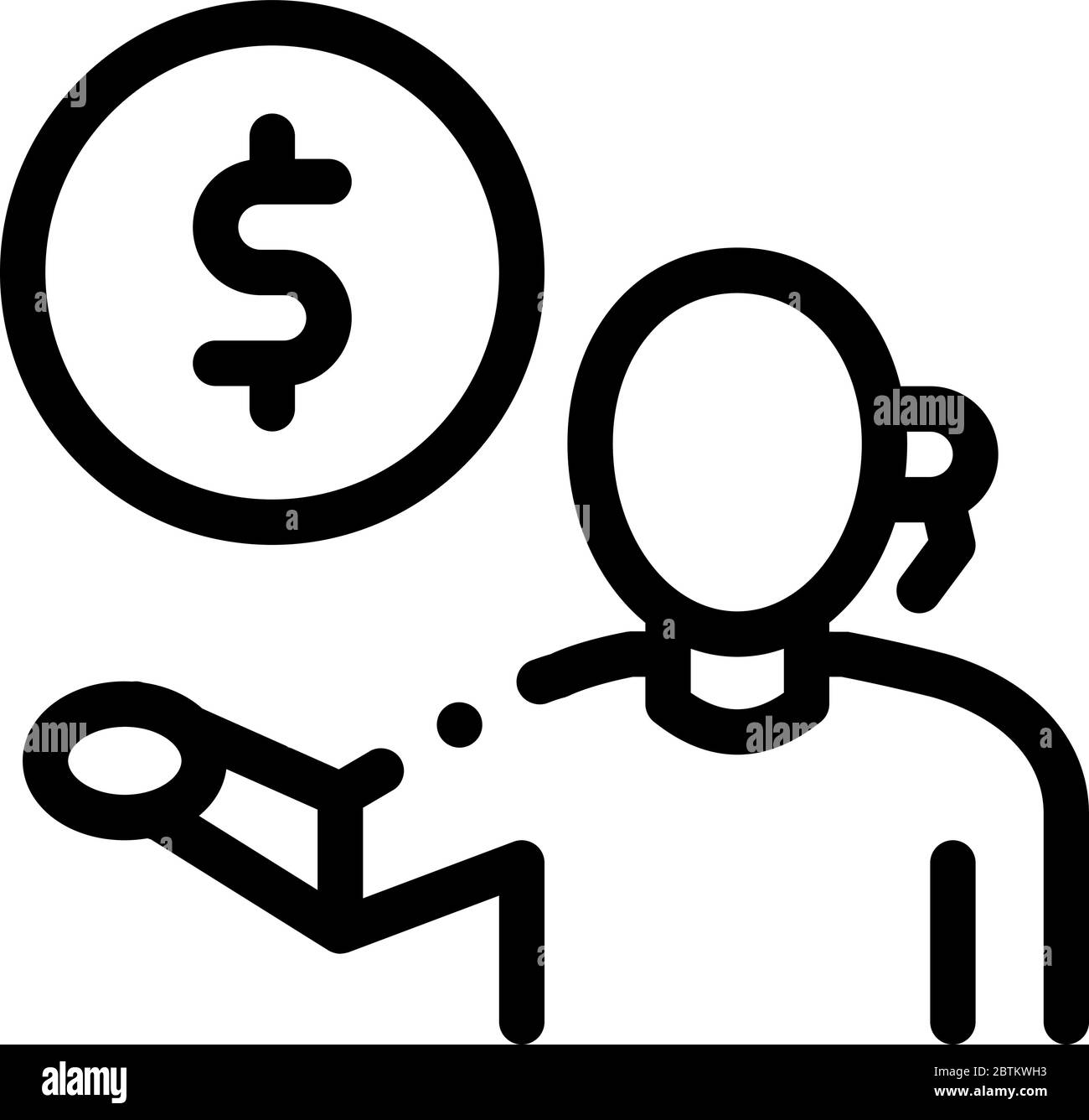 money problems icon vector outline illustration Stock Vector Image ...