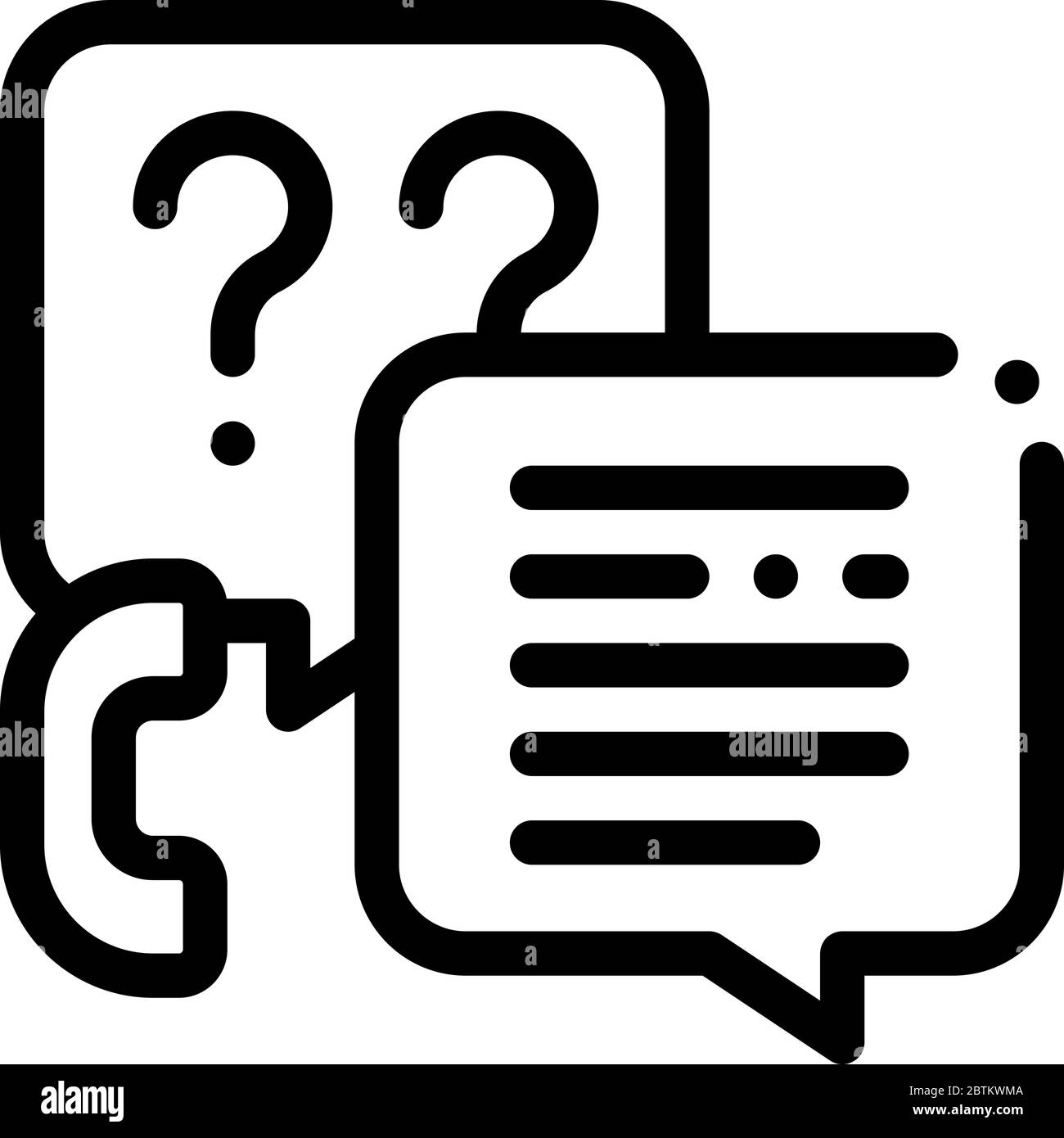 telephone assistance service icon vector outline illustration Stock ...