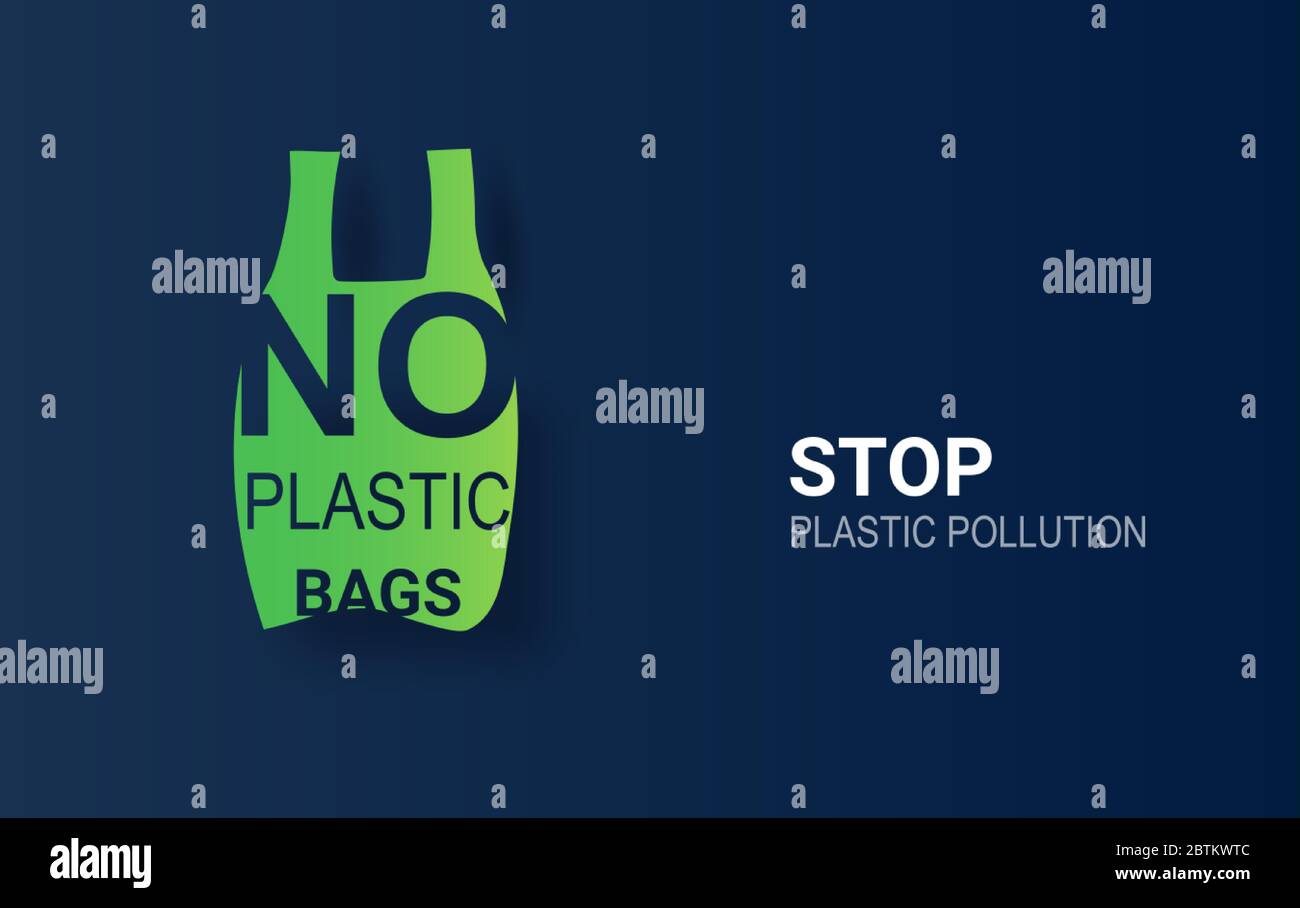 illustration of No plastic bags signal protest against garbage ...