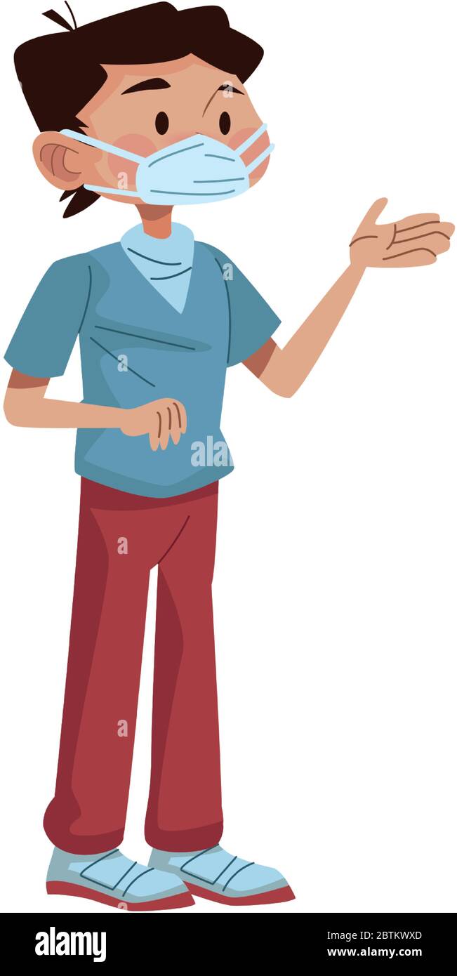 Young male protective mask Stock Vector Images - Alamy