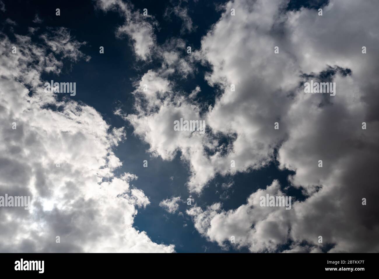 Beautiful sky with volumetric clouds, and the rays of the sun Stock ...