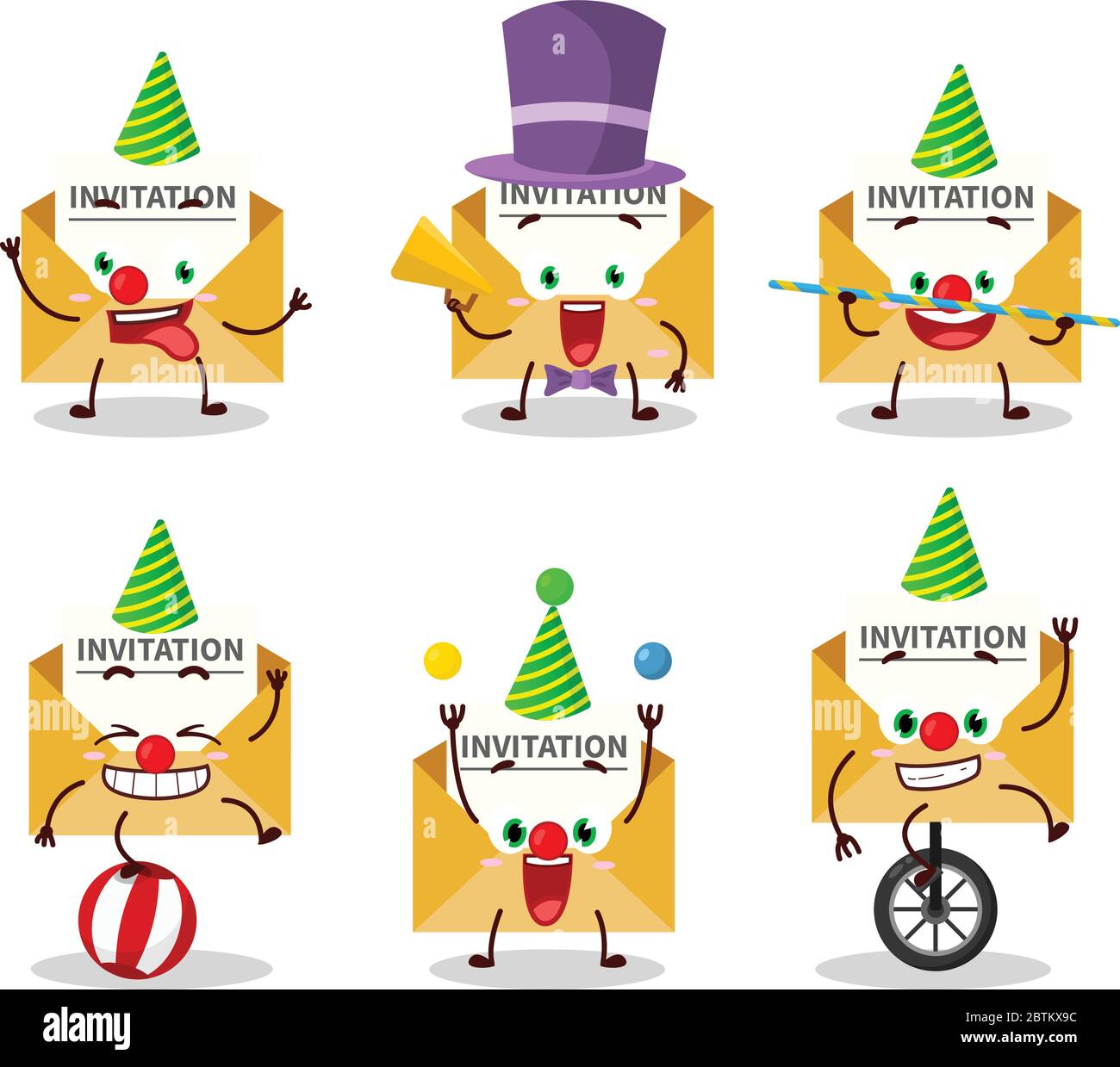 Cartoon character of invitation message with various circus shows Stock ...