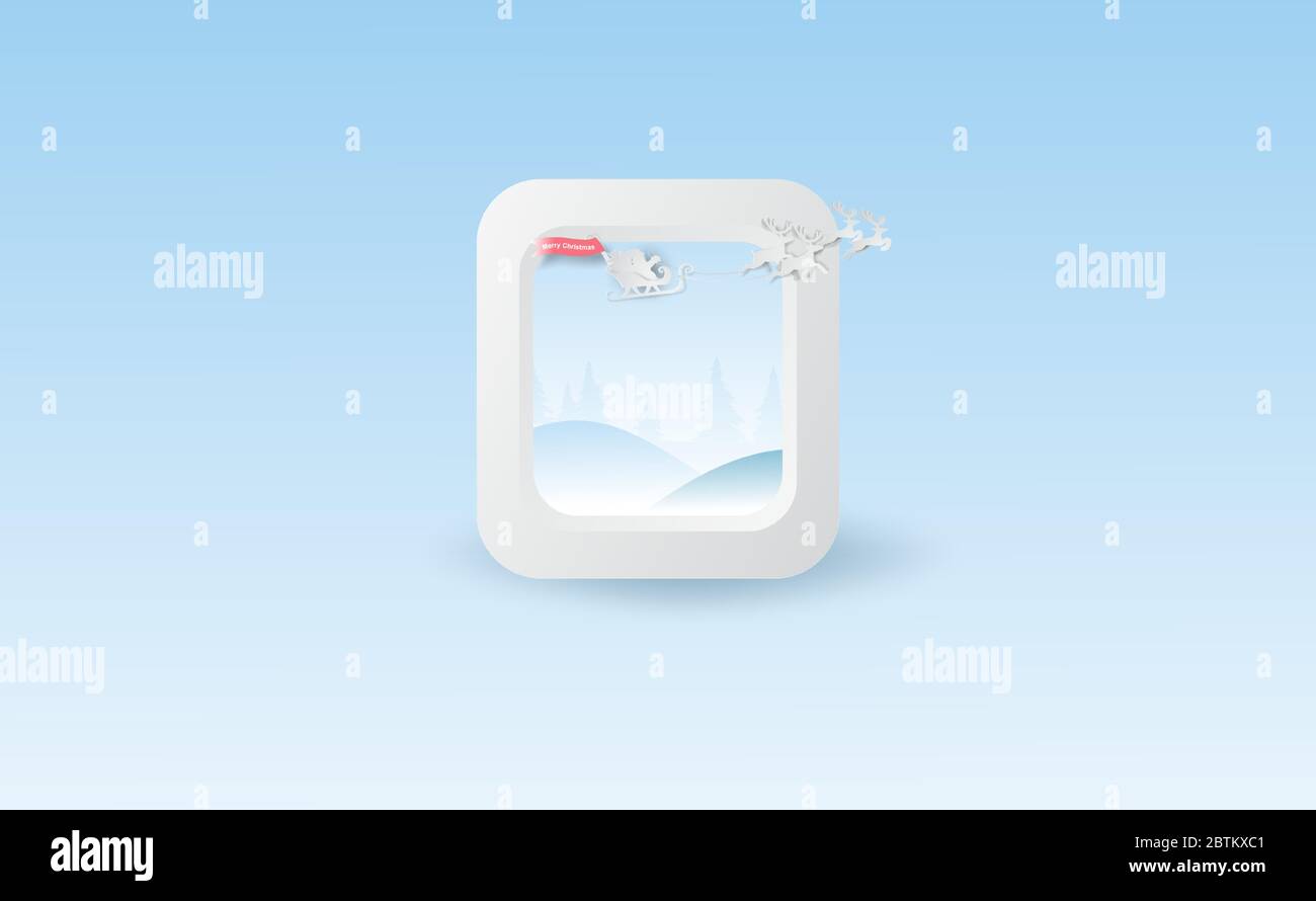 Scenery Airplane window forest view high concept idea.Merry Christmas ...