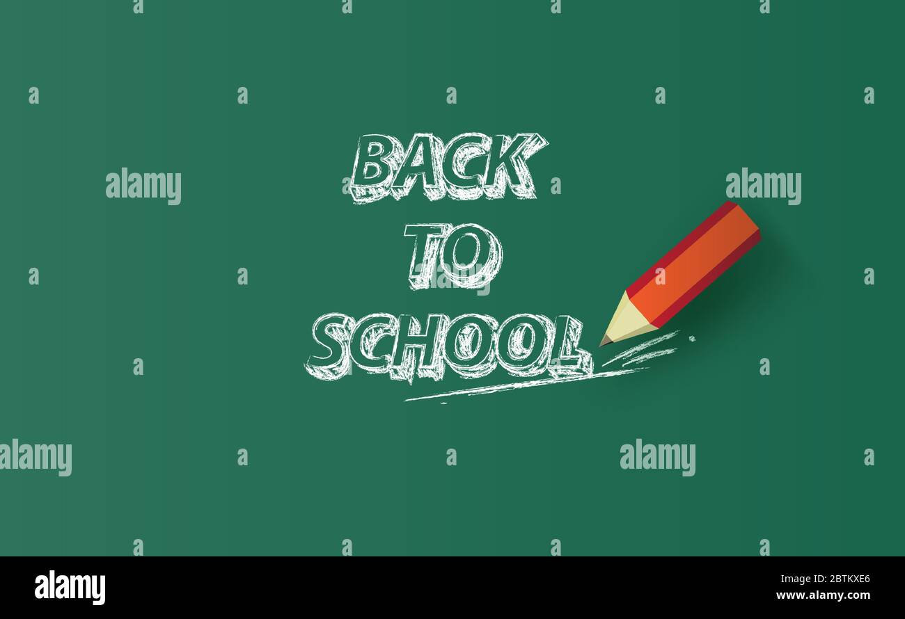 Back to school Horizontal banner hand-drawing on chalkboard.Creative ...
