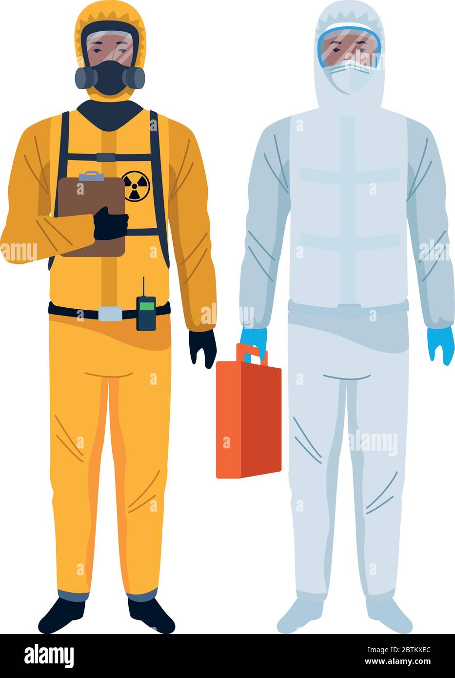 workers wearing biosafety suits characters Stock Vector Image & Art - Alamy