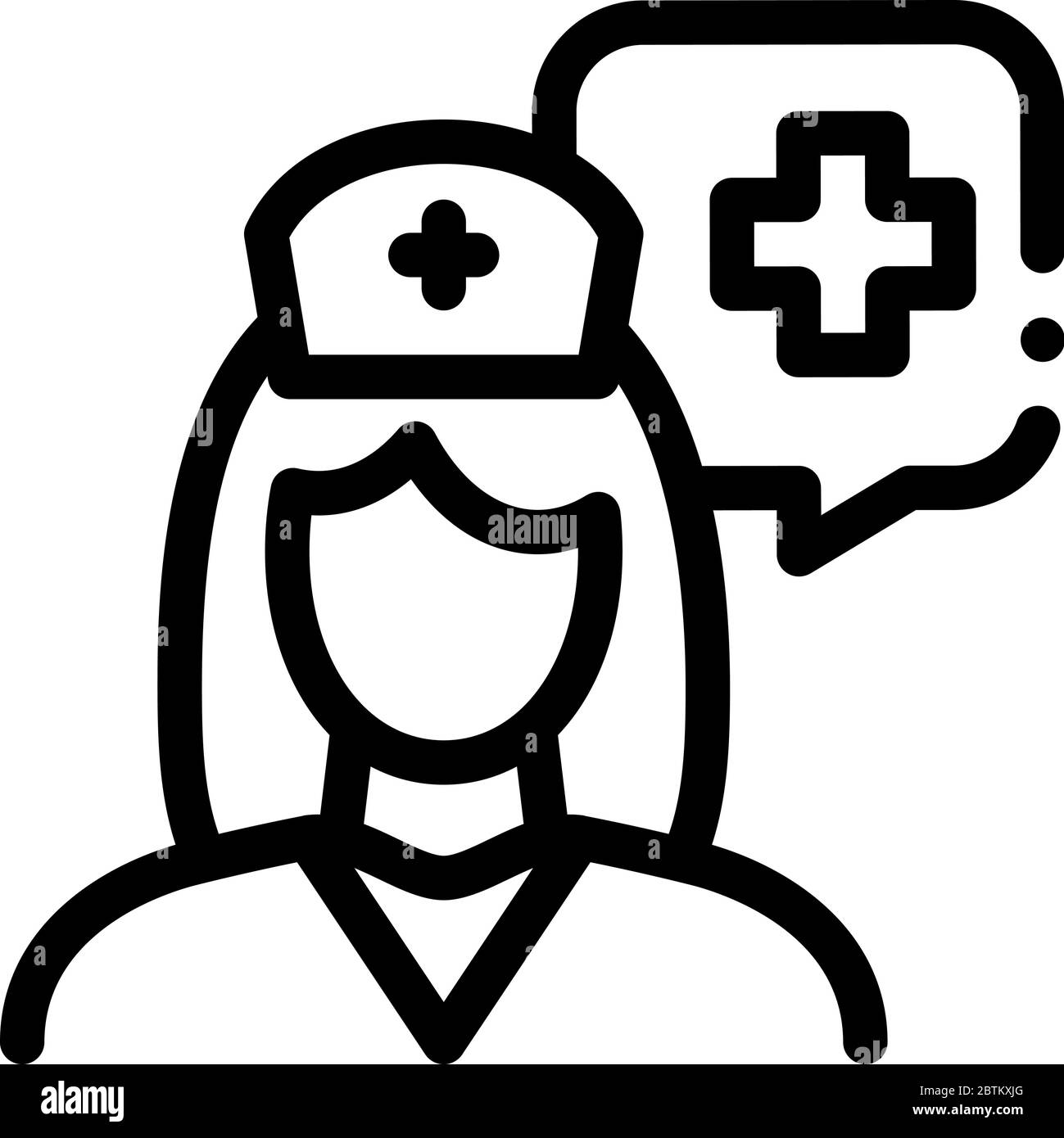 medical nurse icon vector outline illustration Stock Vector Image & Art ...