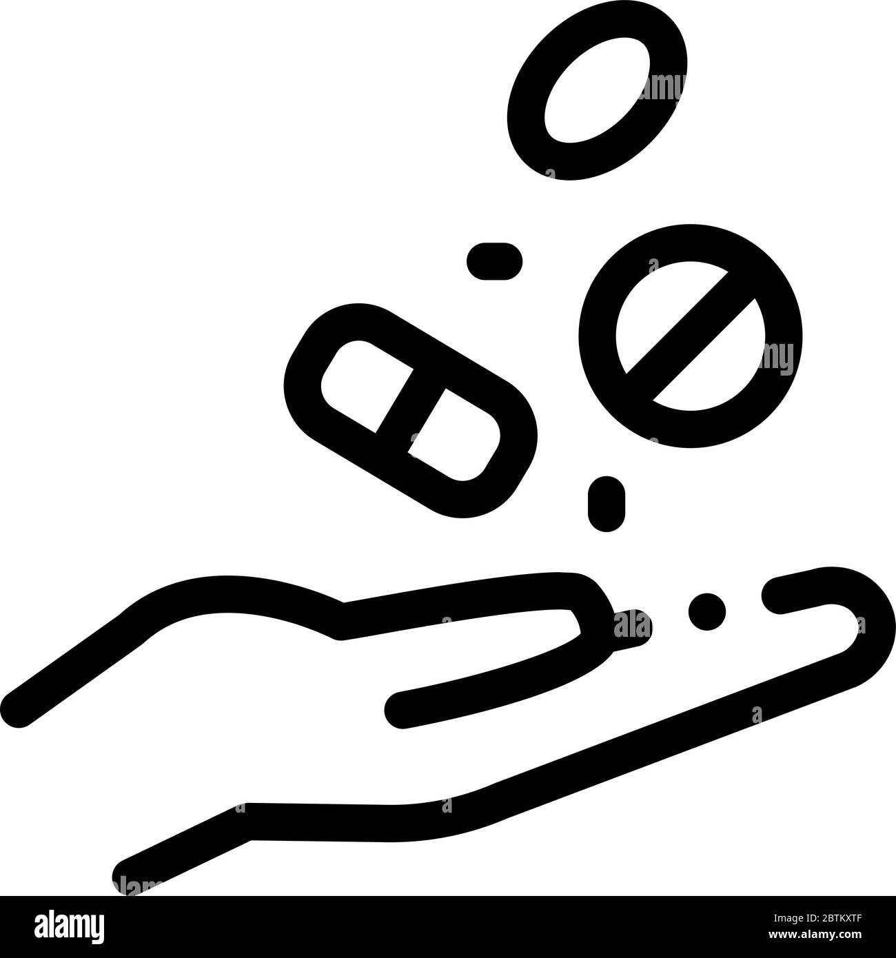 medical drugs in hand icon vector outline illustration Stock Vector ...