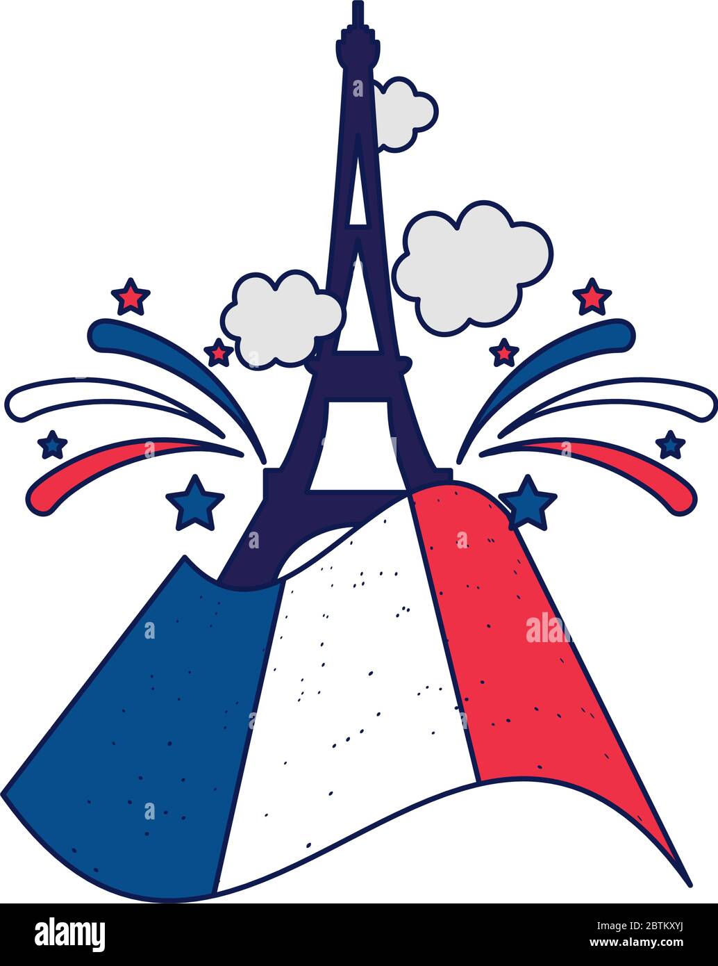 france eiffel tower with flag design, Happy bastille day and french ...