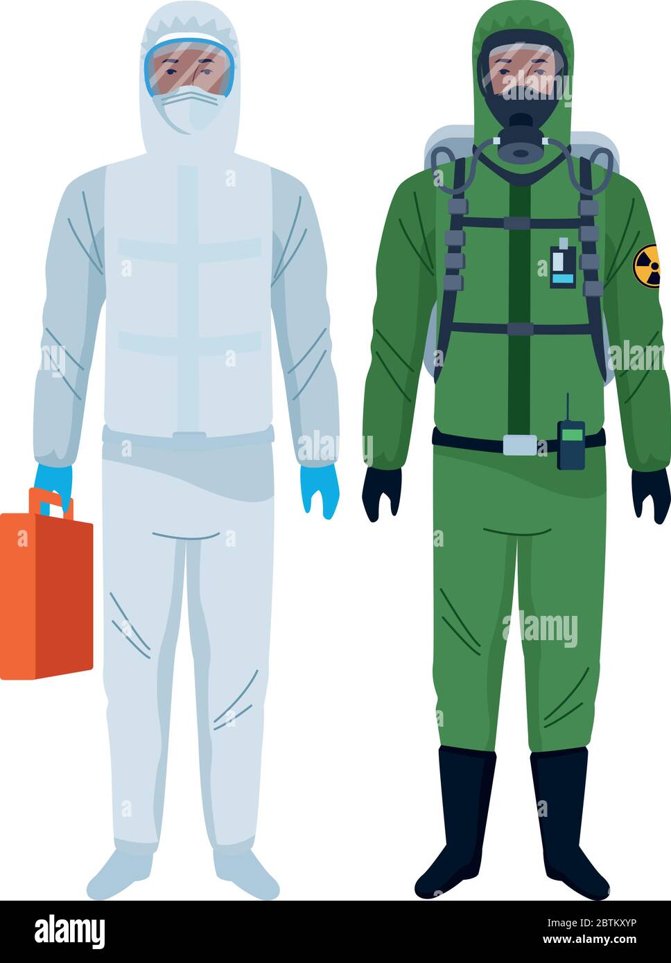 workers wearing biosafety suits characters Stock Vector Image & Art - Alamy