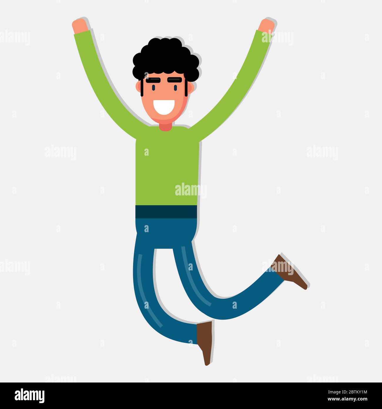 Stick figure happy boy jumping hi-res stock photography and images - Alamy