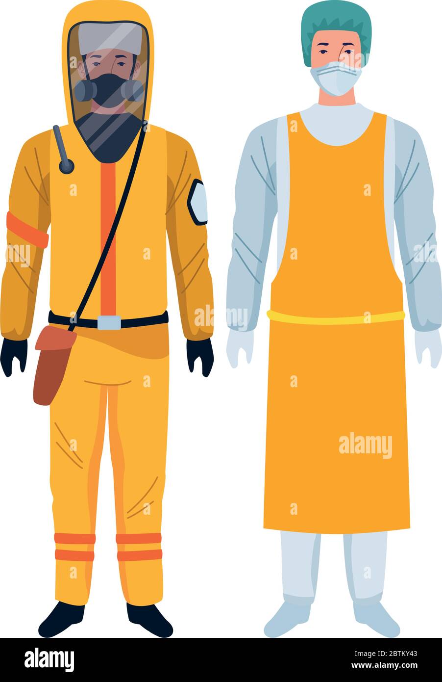 workers wearing biosafety suits characters Stock Vector Image & Art - Alamy