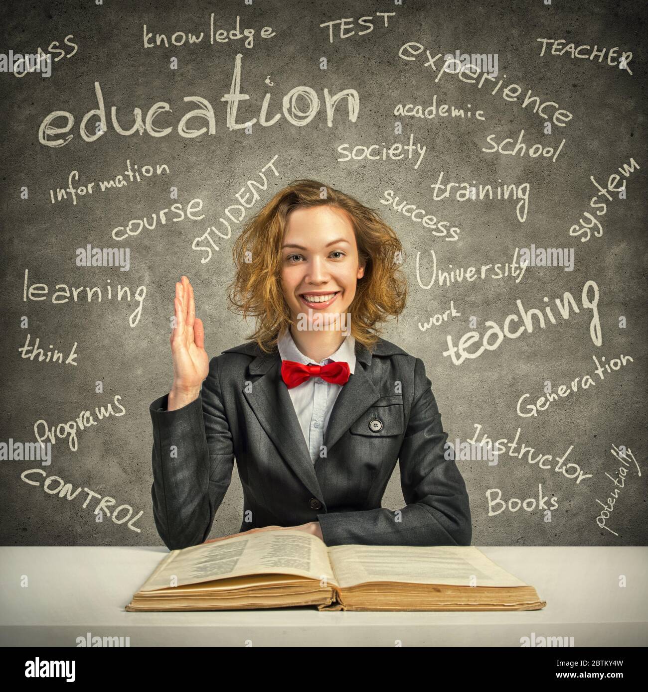 She is studying hard Stock Photo - Alamy