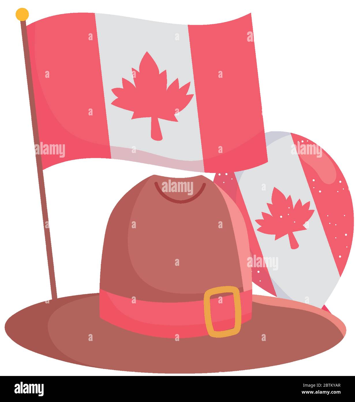 Canadian flag with hat and balloon design, Happy canada day holiday and ...
