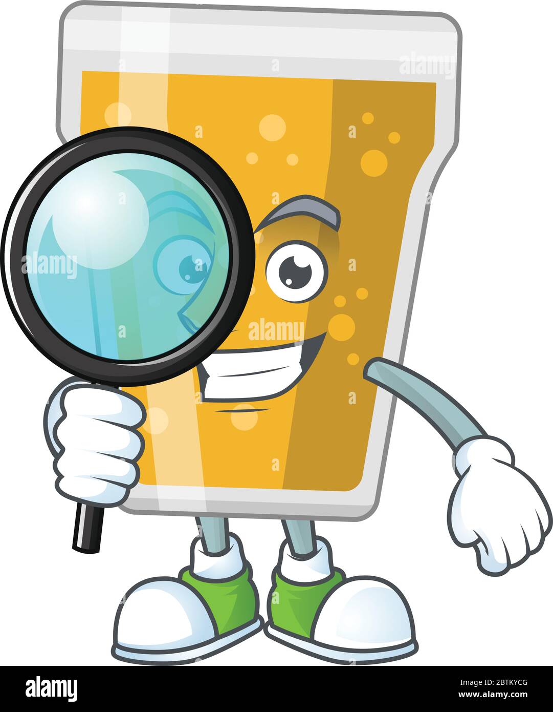 cartoon drawing concept of mug of beer working as a Private Detective ...