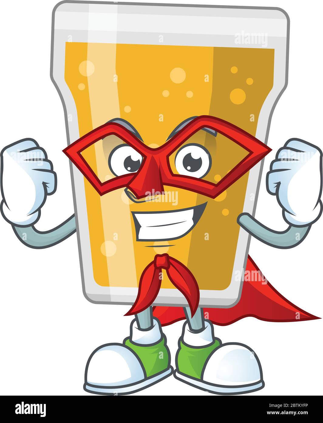 Mug of beer cartoon drawing concept performed as a Super hero Stock ...