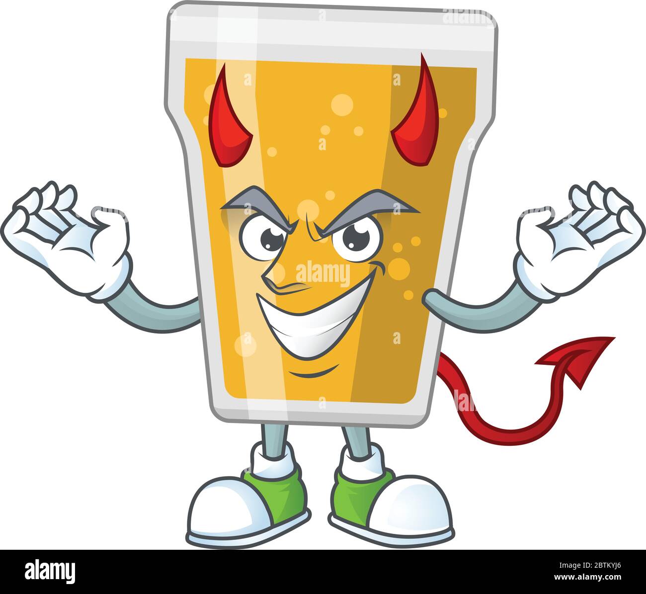 A cartoon image of mug of beer as a devil character Stock Vector Image ...