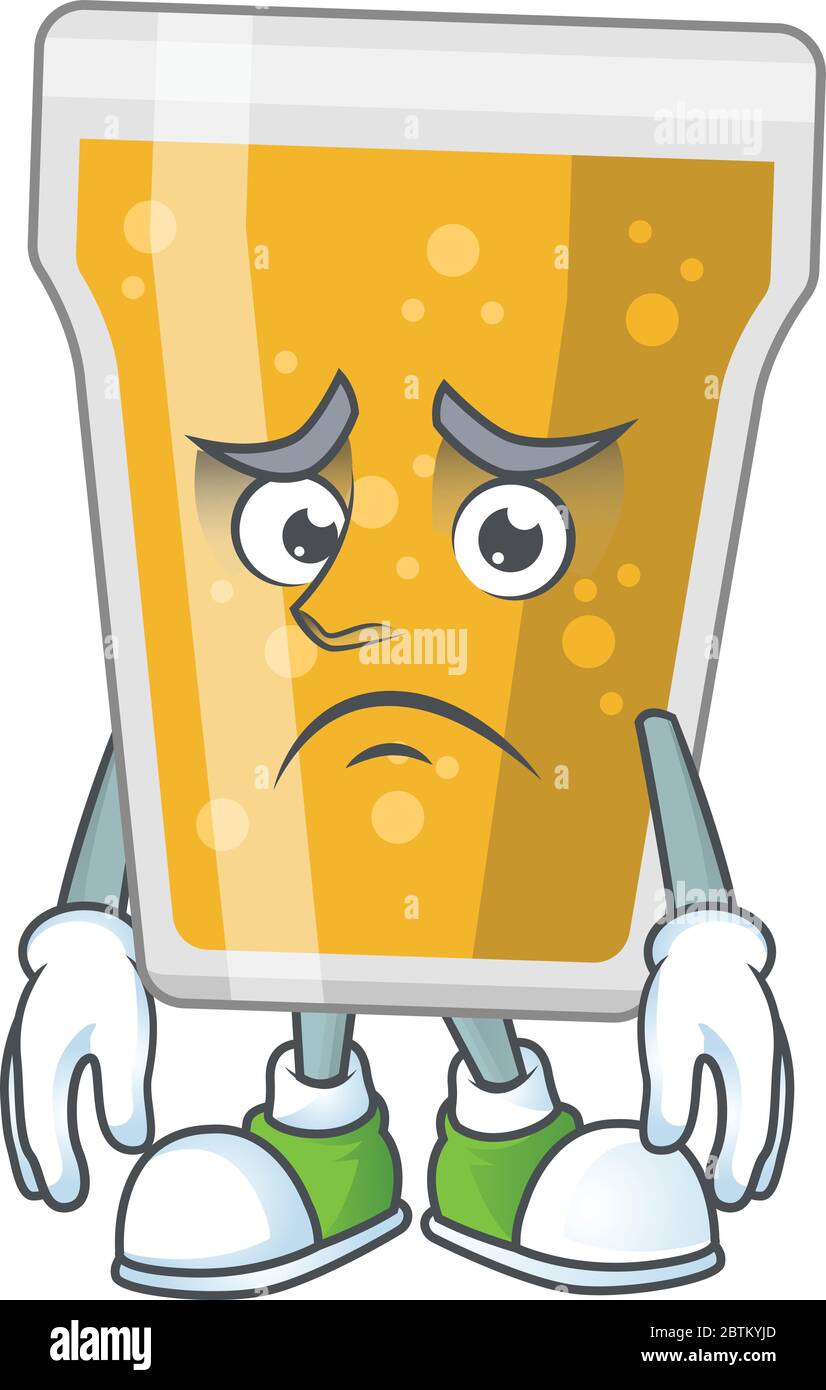 Mug of beer Caricature design picture showing worried face Stock Vector ...