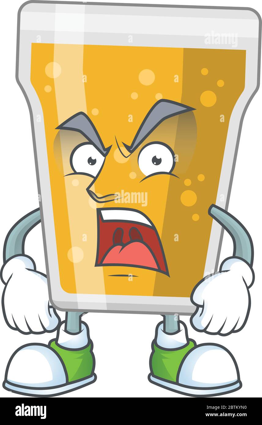 Mug of beer cartoon drawing style with angry face Stock Vector Image ...