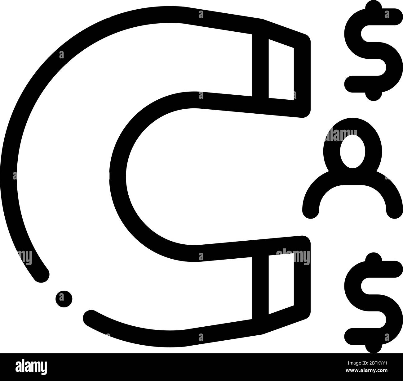 magnet attracts money icon vector outline illustration Stock Vector ...