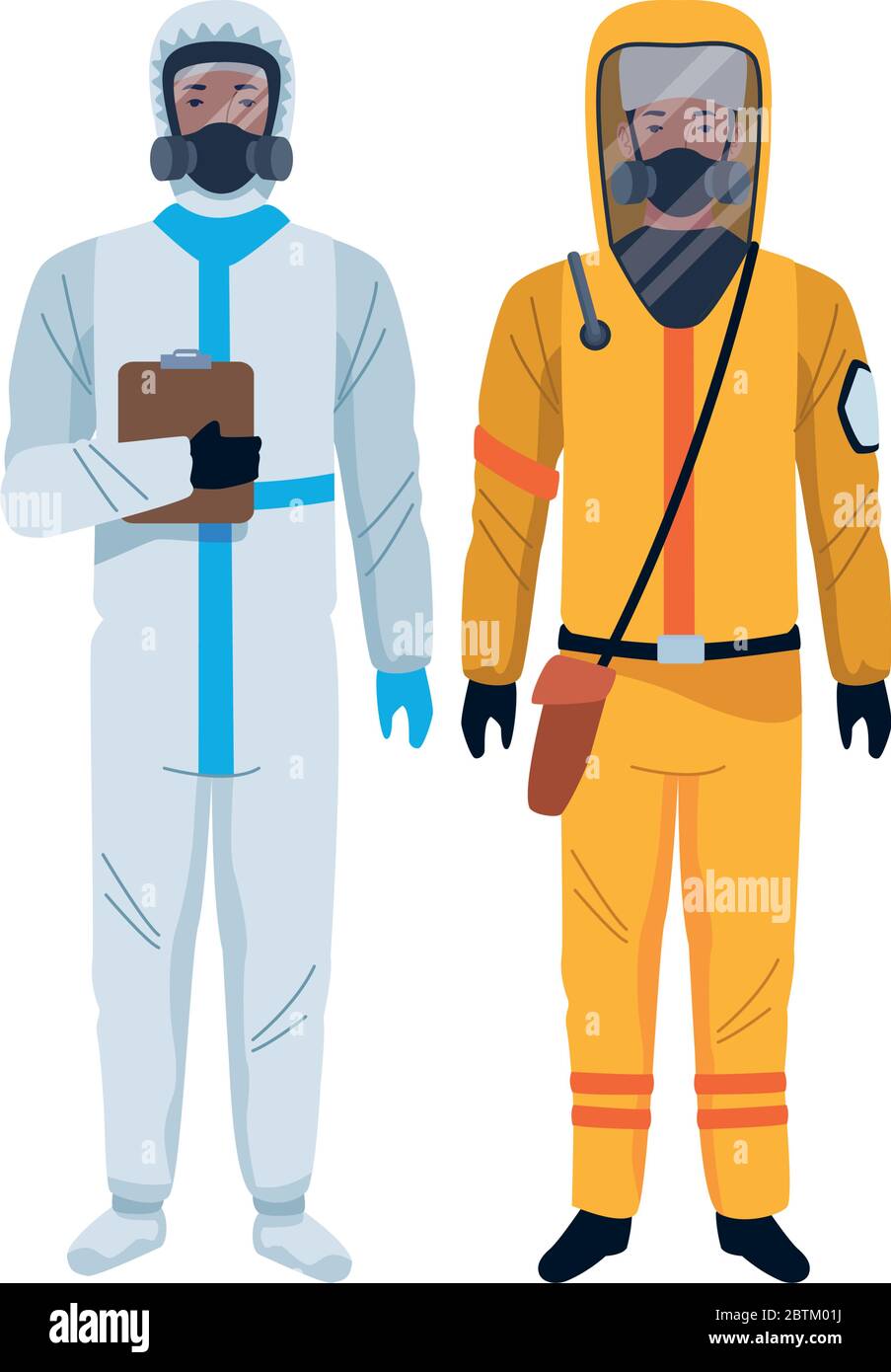 workers wearing biosafety suits characters Stock Vector Image & Art - Alamy