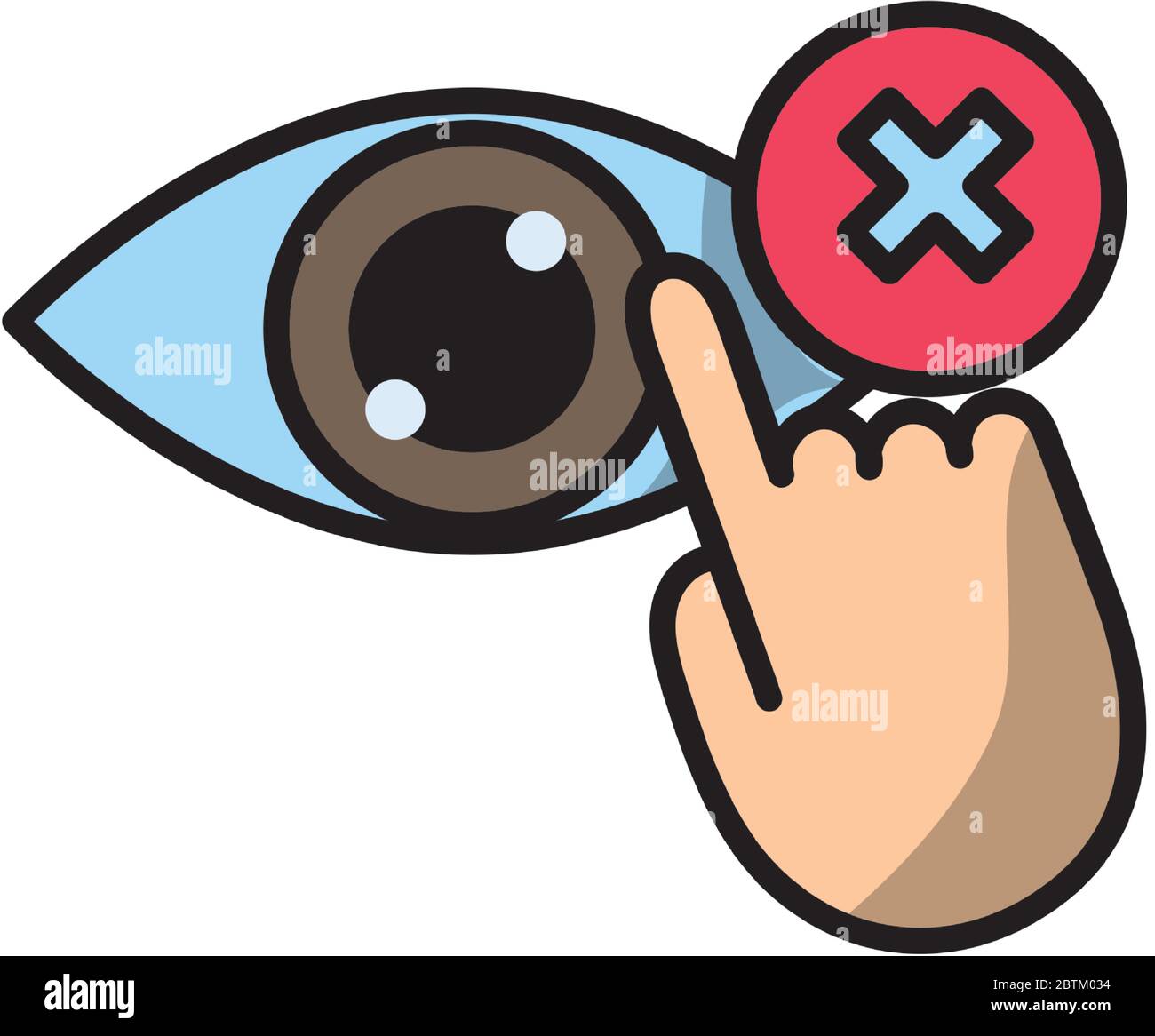 dont touch eye fill style icon Stock Vector Image & Art - Alamy