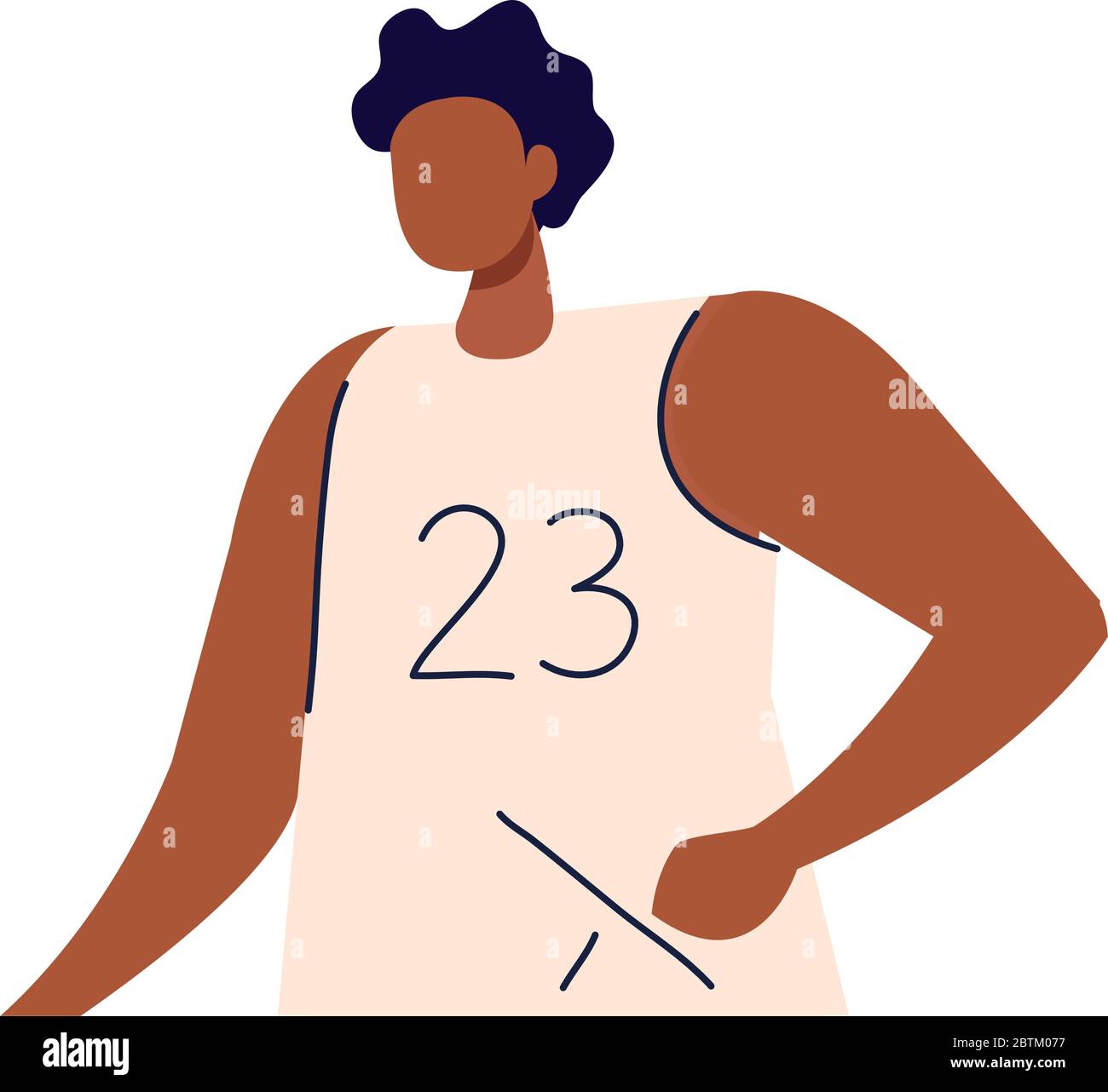 young man afro faceless on white background Stock Vector Image & Art ...