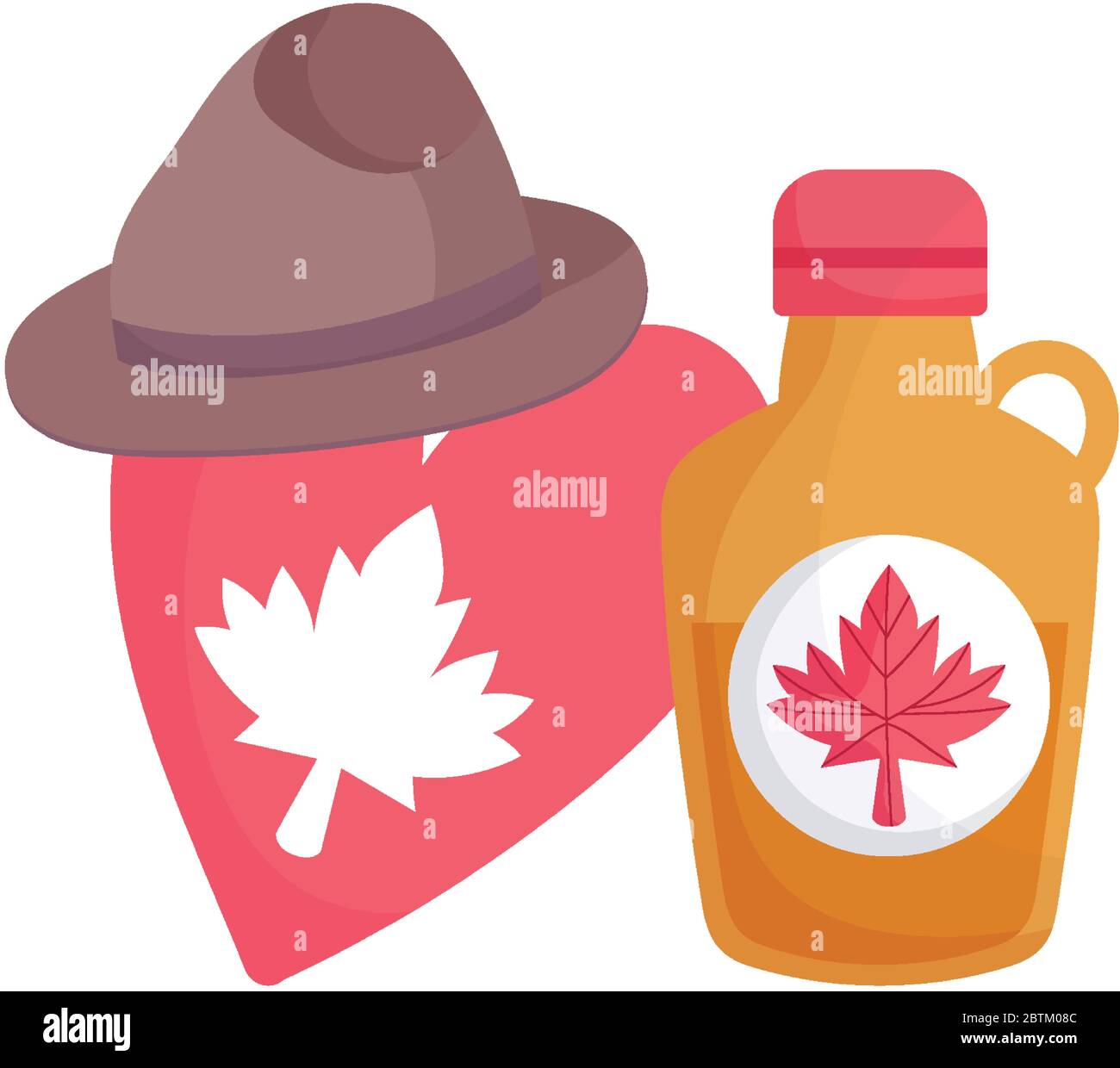 Canadian maple syrup heart and hat design, Happy canada day holiday and ...