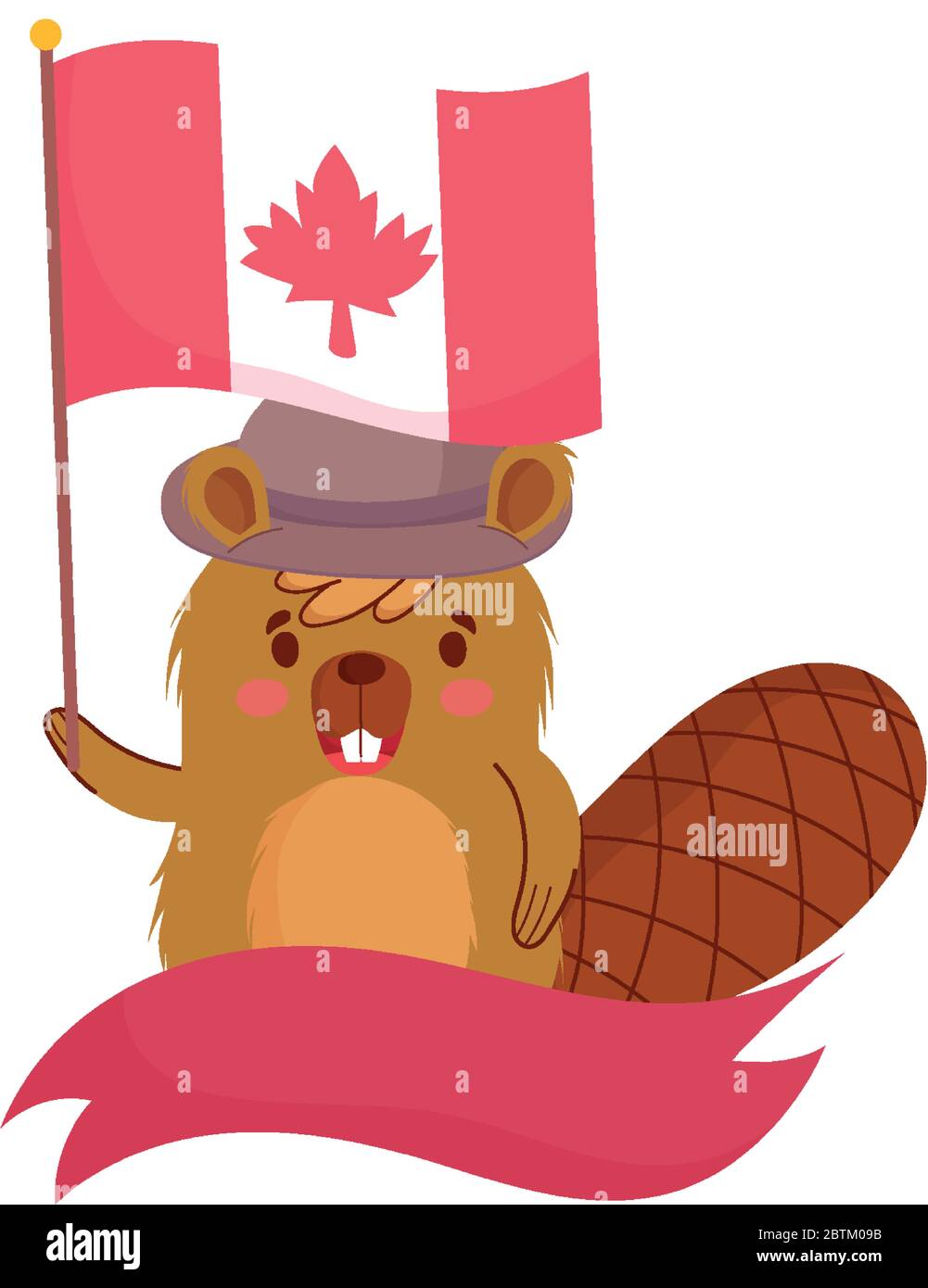 Beaver with canadian flag design, Happy canada day holiday and national ...
