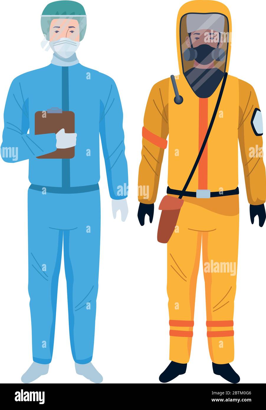 workers wearing biosafety suits characters Stock Vector Image & Art - Alamy