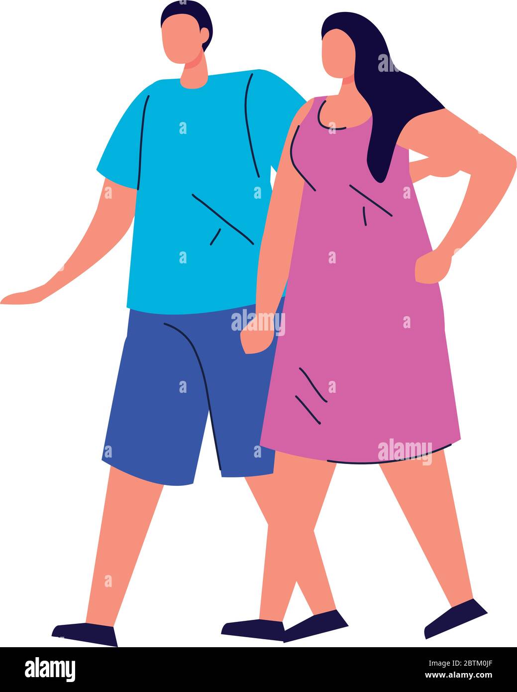 couple in love faceless, adorable couple, woman and man happy on white ...