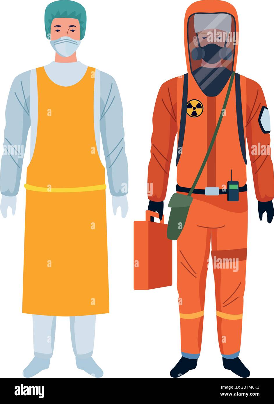 workers wearing biosafety suits characters Stock Vector Image & Art - Alamy