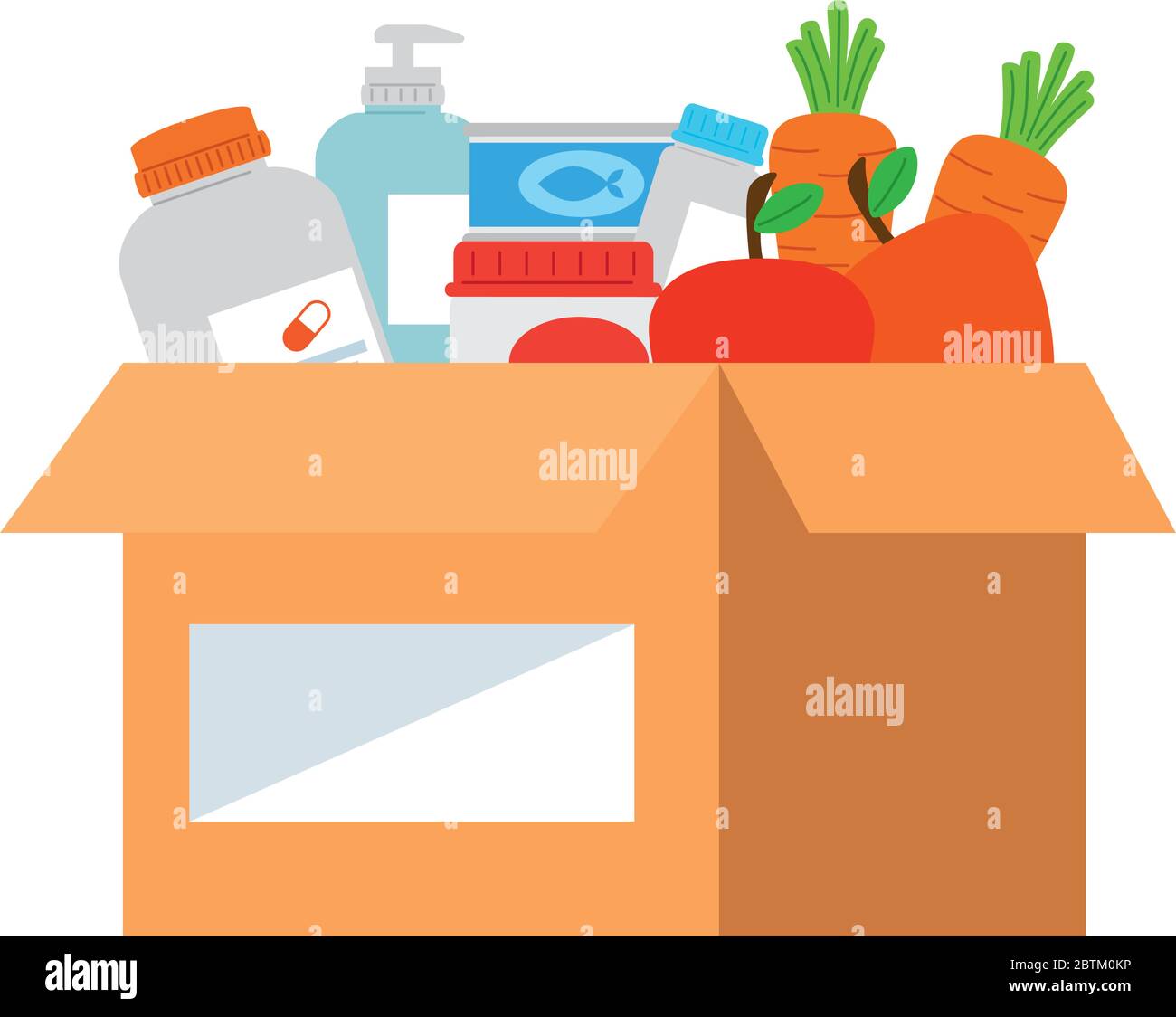 cardboard donation box food, social care, volunteering and charity ...