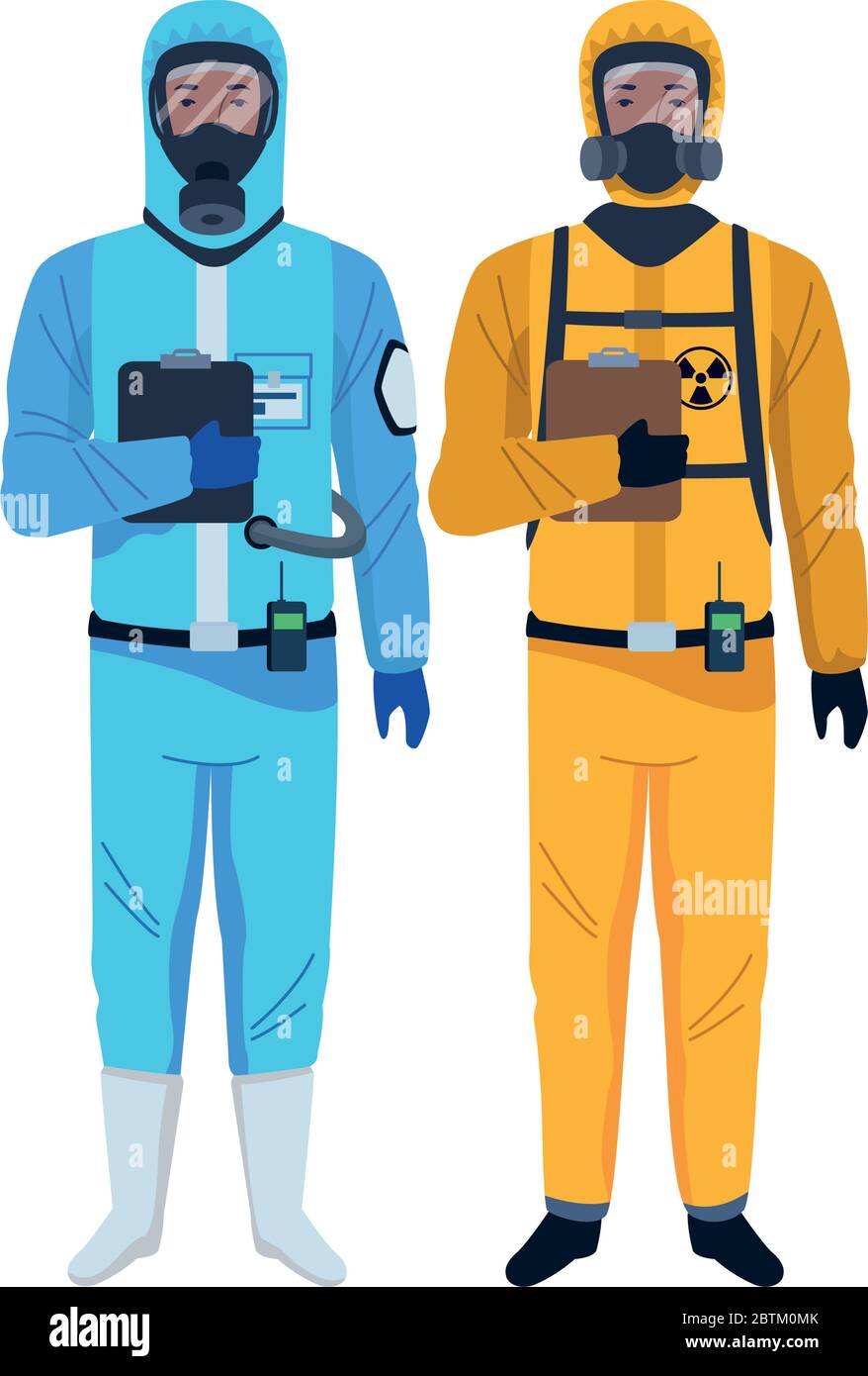 workers wearing biosafety suits characters Stock Vector Image & Art - Alamy