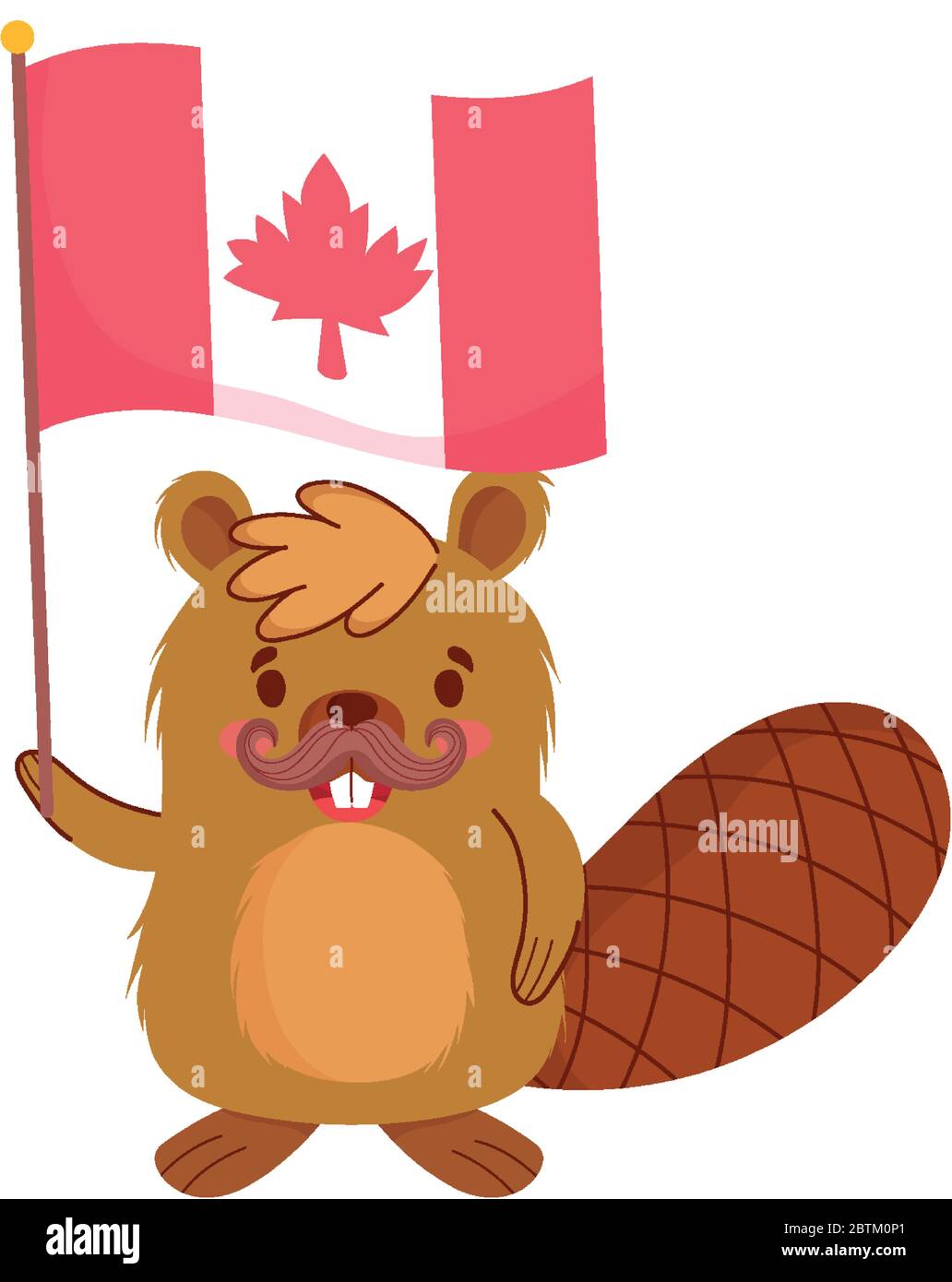 Beaver with canadian flag design, Happy canada day holiday and national ...