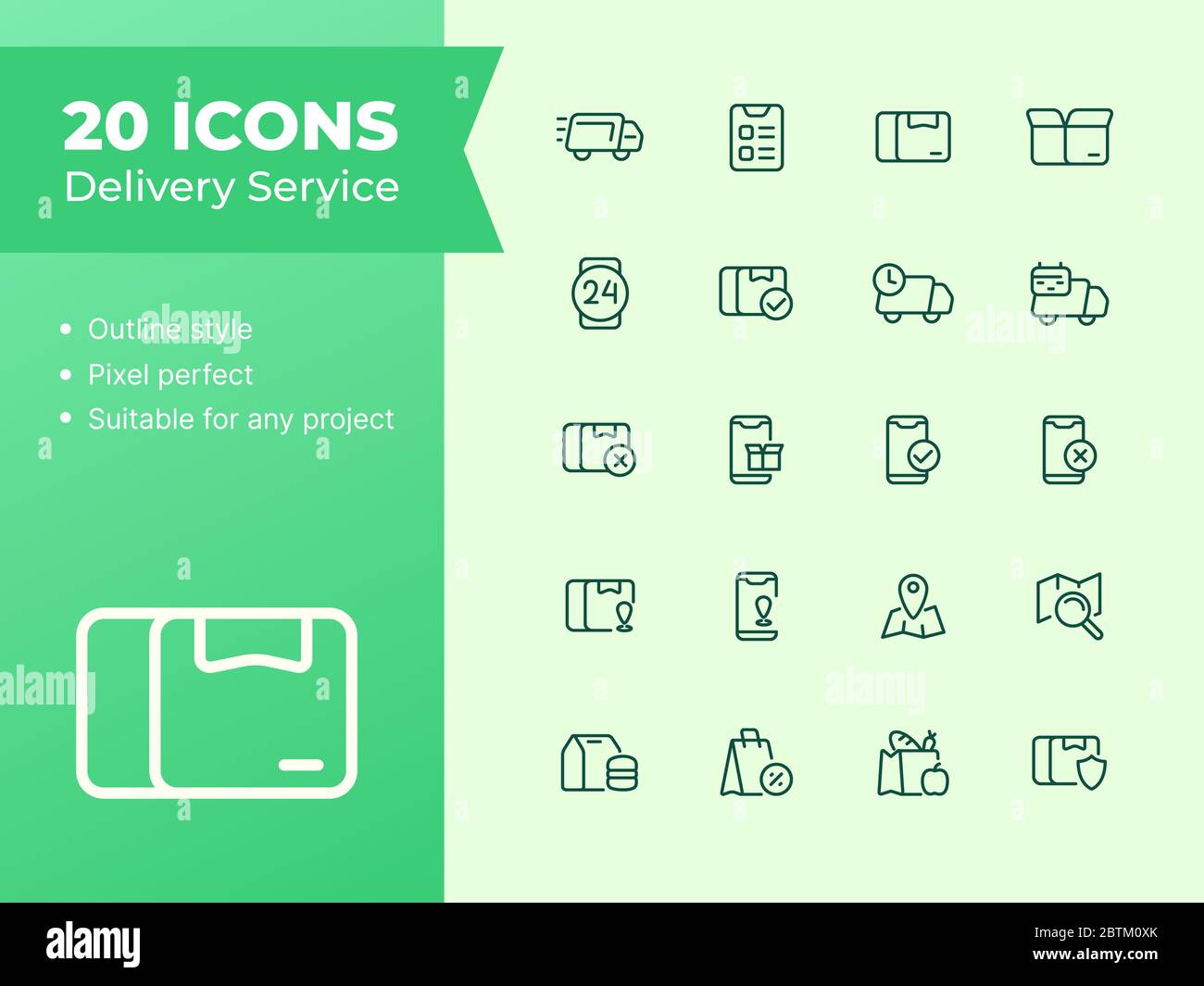 20 Delivery Service icons set with line style modern flat design vector ...