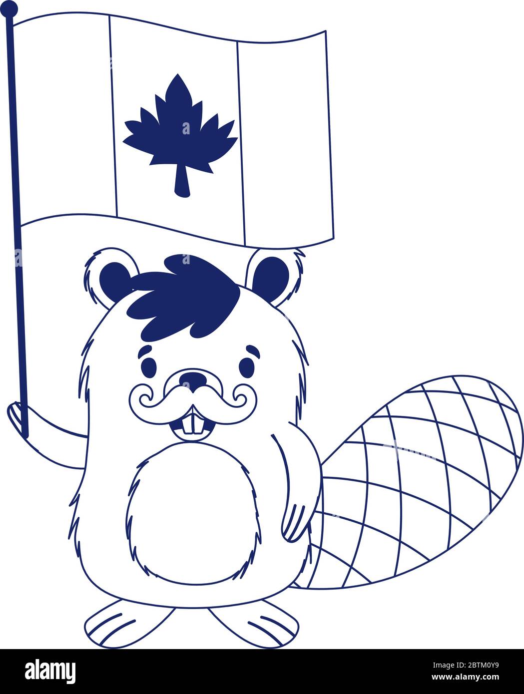 Beaver with canadian flag design, Happy canada day holiday and national ...