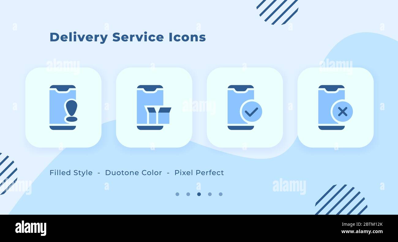 Delivery Service Icons set with filled style duo tone blue color modern ...