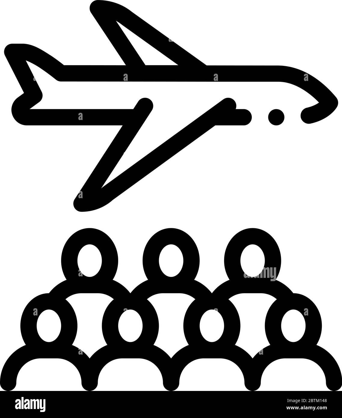 aircraft passengers icon vector outline illustration Stock Vector Image ...