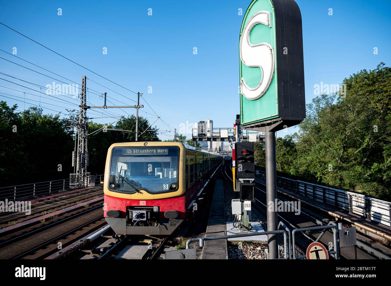 Berlin, Germany. 27th May, 2020. An S-Bahn (suburban train) enters the ...
