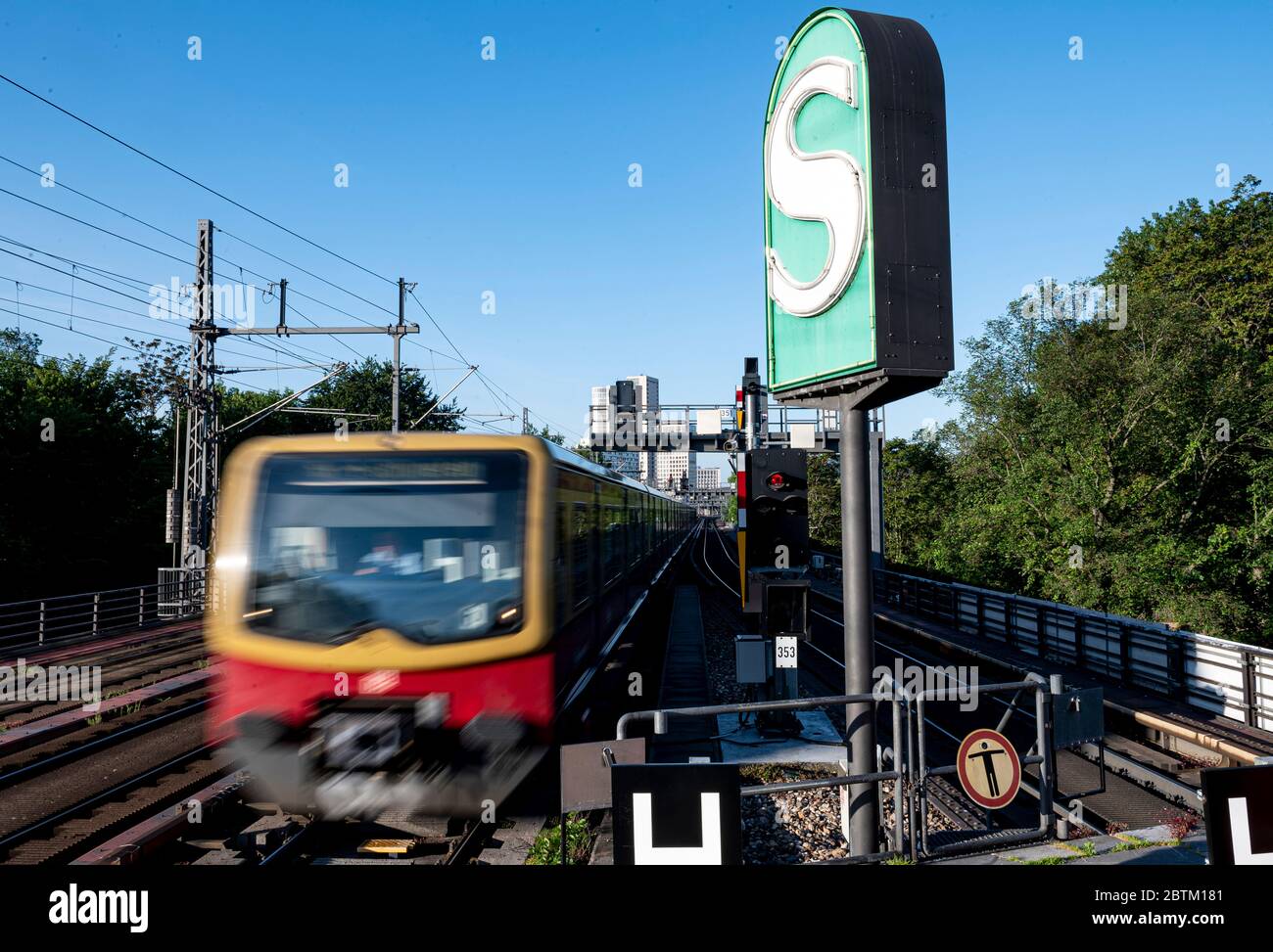 Berlin, Germany. 27th May, 2020. An S-Bahn (suburban train) enters the ...