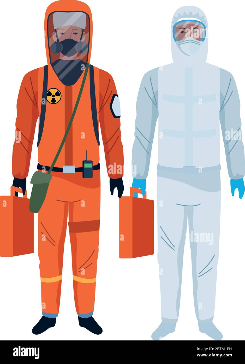 workers wearing biosafety suits characters Stock Vector Image & Art - Alamy