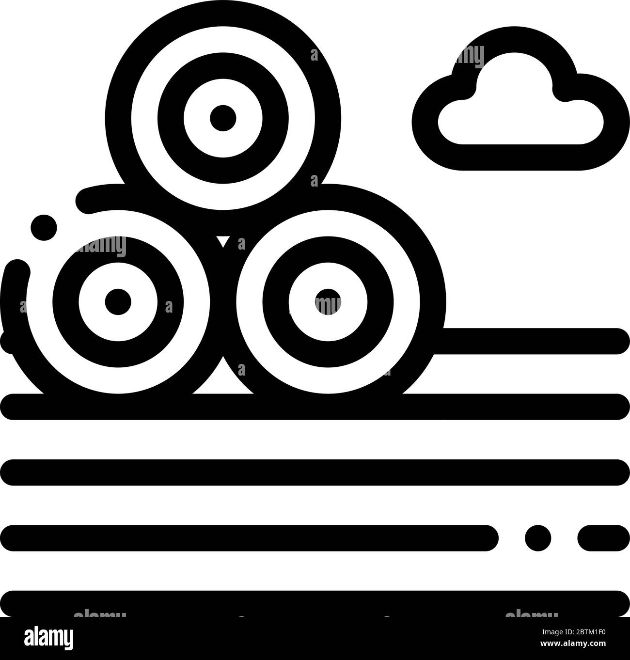 haystacks on ground icon vector outline illustration Stock Vector Image ...