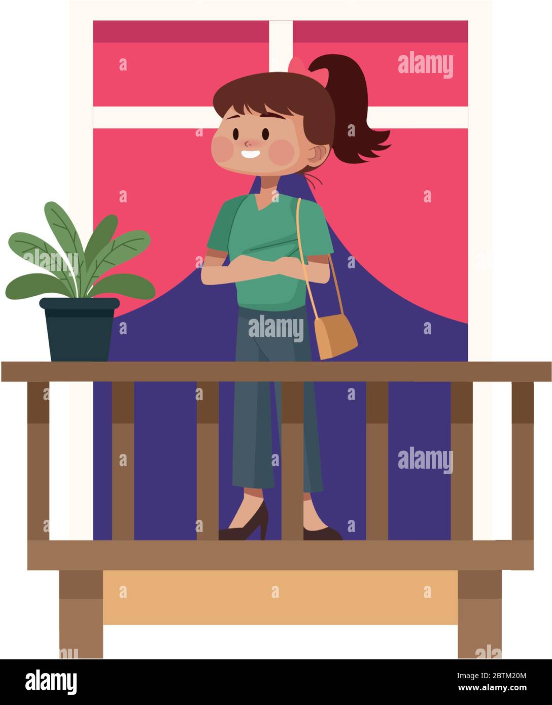 Lady on balcony Cut Out Stock Images & Pictures - Alamy