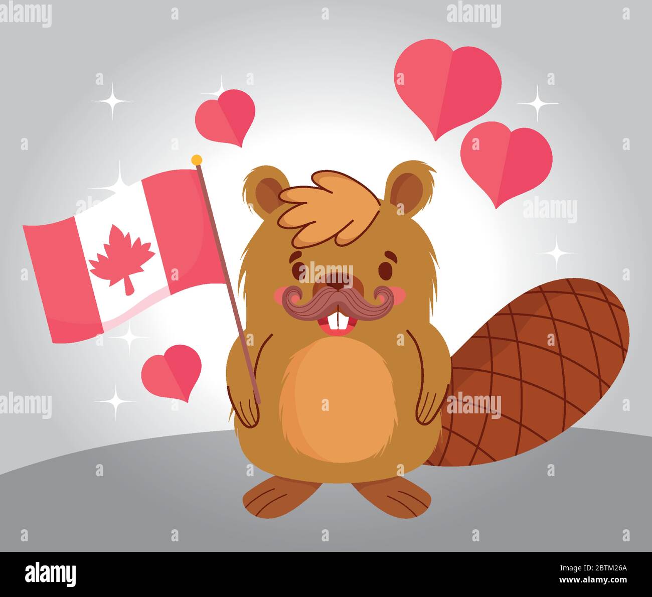 Beaver with canadian flag design, Happy canada day holiday and national ...