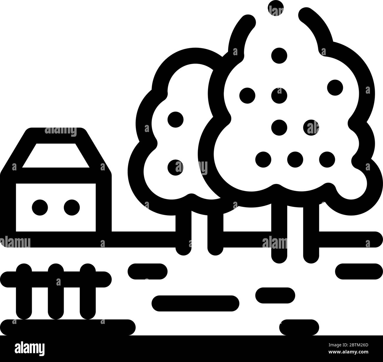 orchard in village icon vector outline illustration Stock Vector Image ...