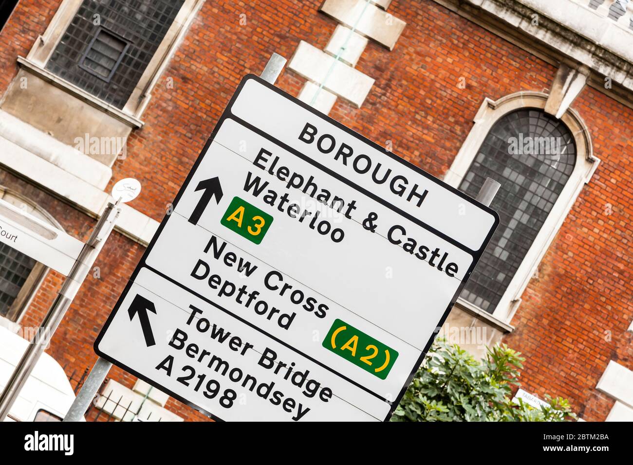 Road sign in the area known as Borough, indicating the direction to ...