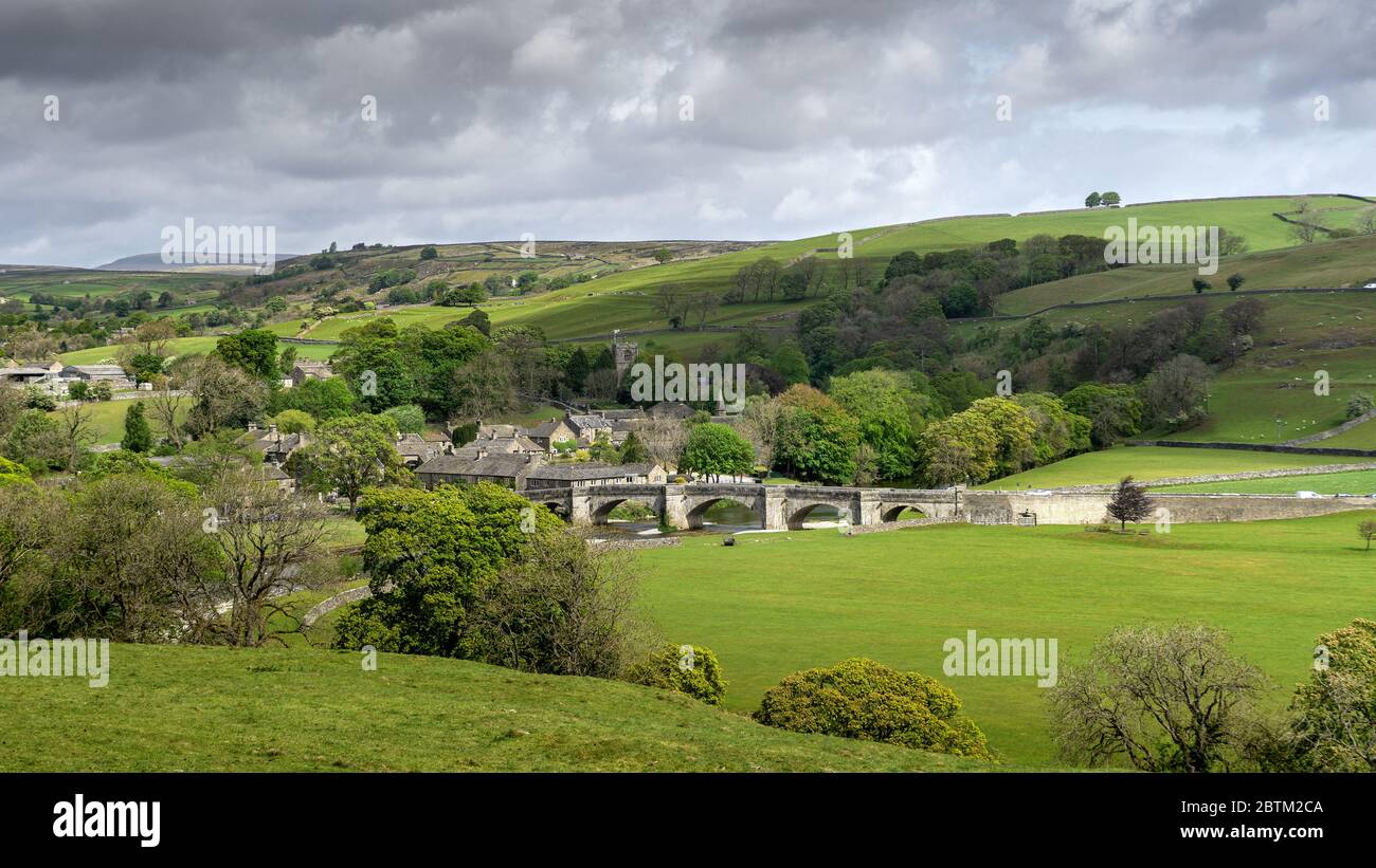 Aerial view of Burnsall, Wharfedale, Yorkshire Dales National Park ... Aerial view of Burnsall, Wharfedale, Yorkshire Dales National Park ...