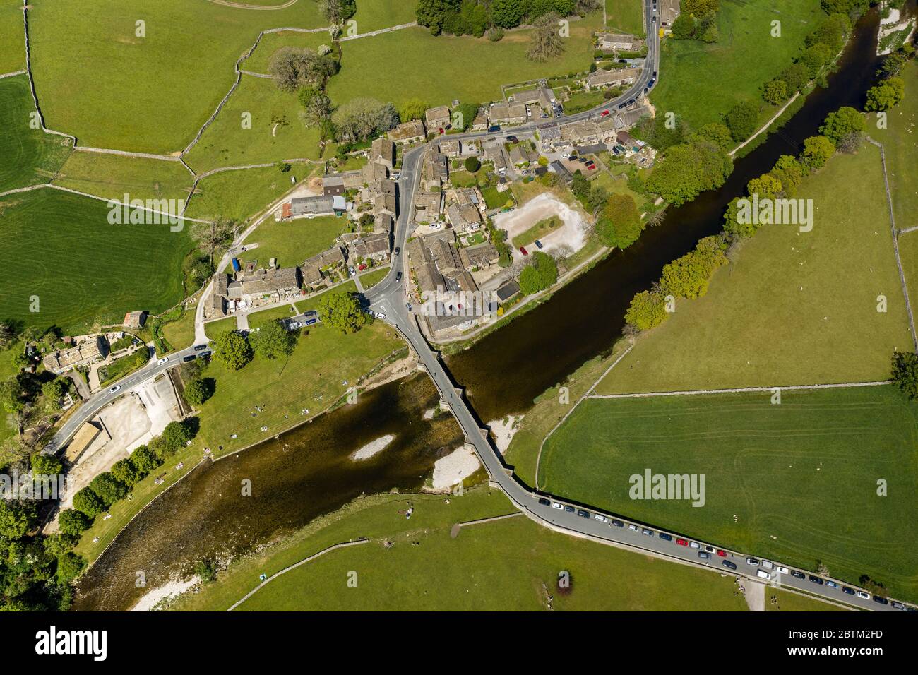 Aerial view of Burnsall, Wharfedale, Yorkshire Dales National Park ... Aerial view of Burnsall, Wharfedale, Yorkshire Dales National Park ...