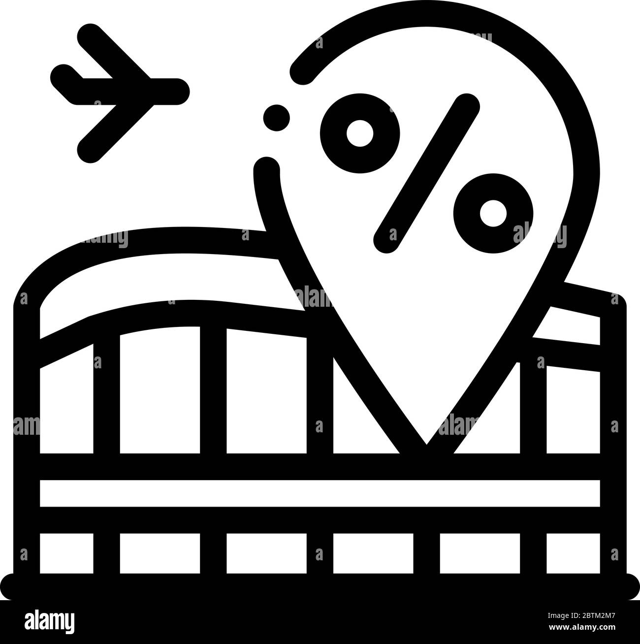 duty free increase in percent icon vector outline illustration Stock ...