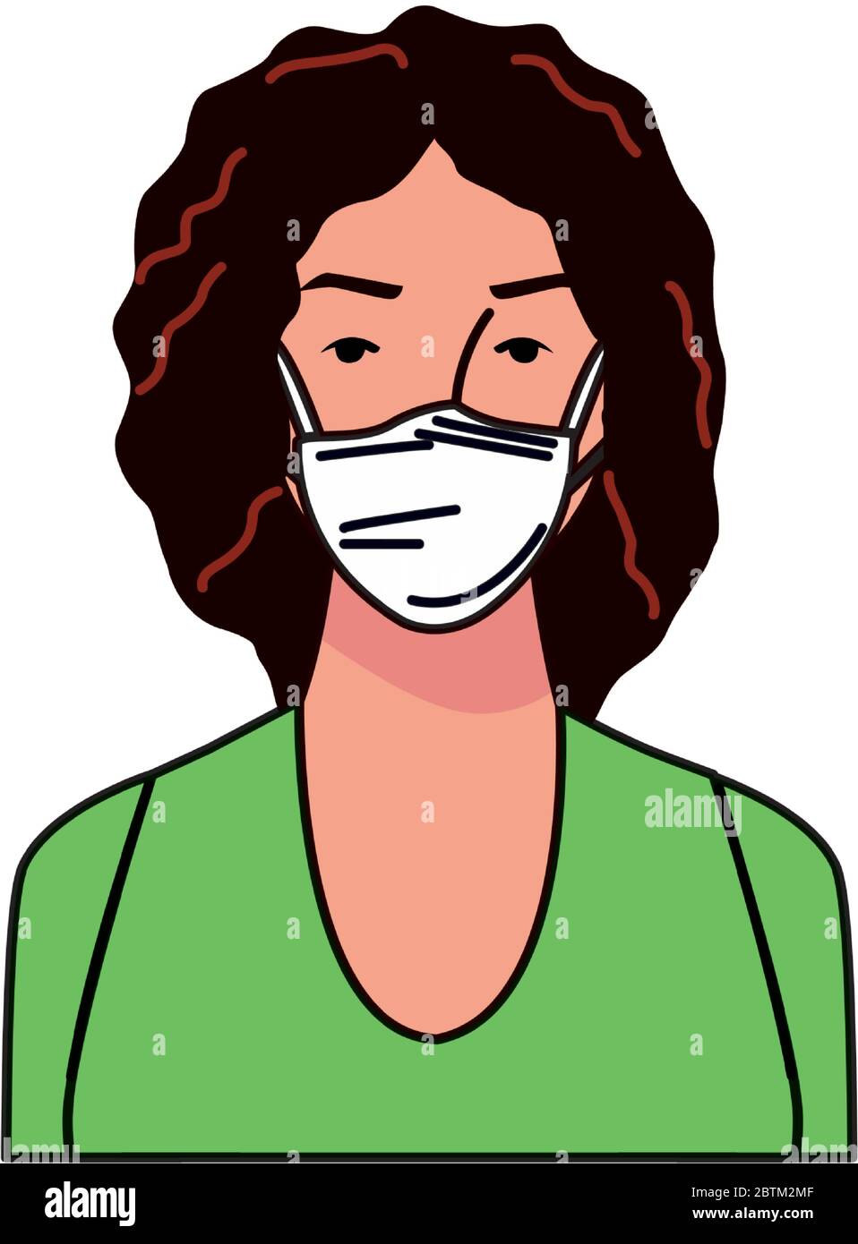 young woman using medical mask character Stock Vector Image & Art - Alamy